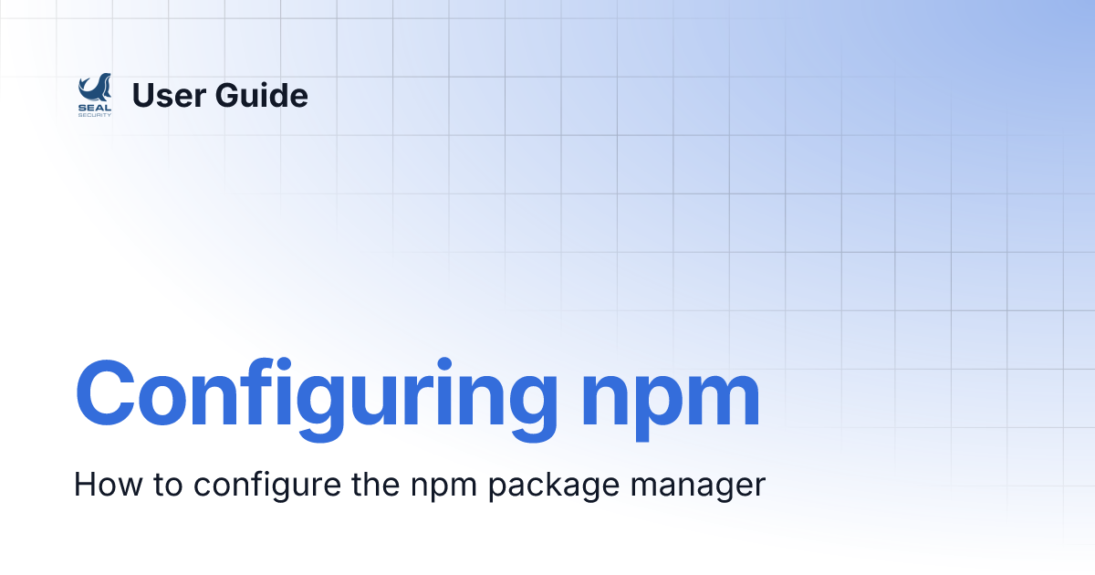 Configuring npm | User Guide