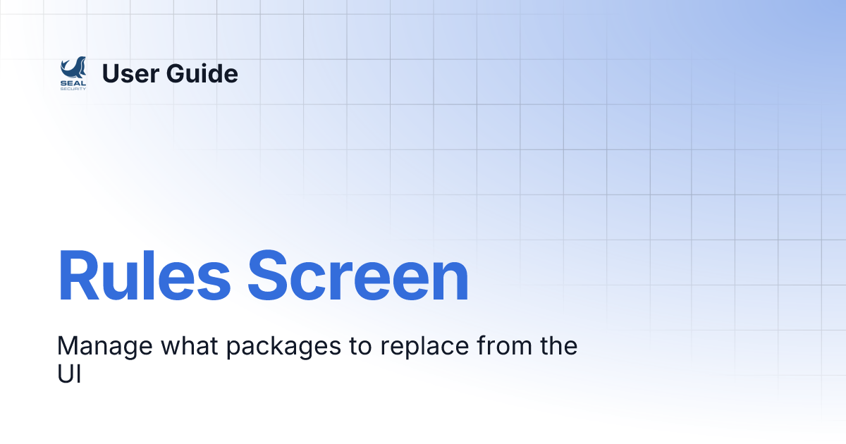 Rules Screen | User Guide